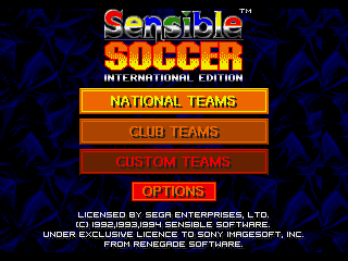 Sega Genesis (Mega Drive) Games > Sensible Soccer: International ...