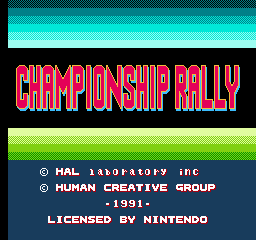 NES Games > Championship Rally :: Emu-Land.net