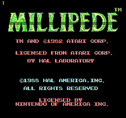 NES Games > Millipede :: Emu-Land.net