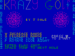 ZX Spectrum Games > Crazy Golf (1983)(Mr. Micro) :: Emu-Land.net