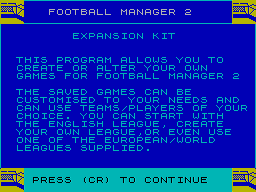 ZX Spectrum Games > Football Manager 2 - Expansion Kit (1989)(Addictive ...