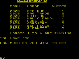 Игры ZX Spectrum > Mini Grand National (19xx)(Martin Cowie) :: Emu-Land.net