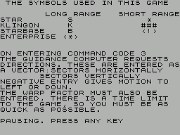 Игры ZX Spectrum > Star Trek (1983)(Cascade Games) :: Emu-Land.net