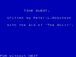 Игры ZX Spectrum > Time Quest (1985)(Double Play Adventures) :: Emu ...