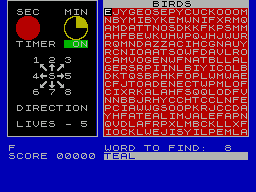 Игры ZX Spectrum > Wordsearch (1988)(CDS Microsystems) :: Emu-Land.net